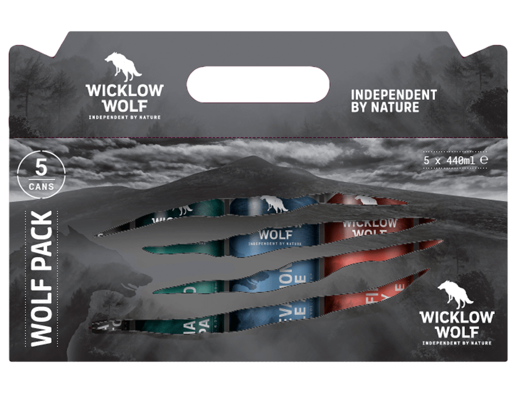 Non DRS Wicklow Wolf Gift 44cl 5 Can Pack – O'Briens Wine