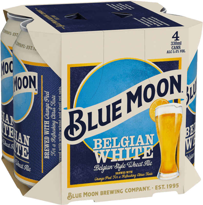 Blue Moon 33cl Can 4 Pack – O'Briens Wine