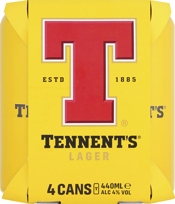Tennents Lager 4 Pack (44cl Cans) – O'Briens Wine