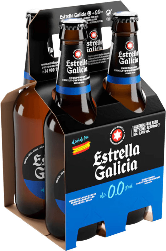 Estrella Galicia 0.0 33cl Btl 4 Pack – O'Briens Wine