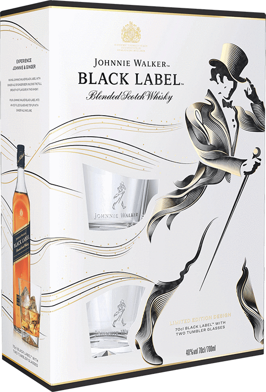 Johnnie Walker Black Label Glass Pack 70cl – O'Briens Wine
